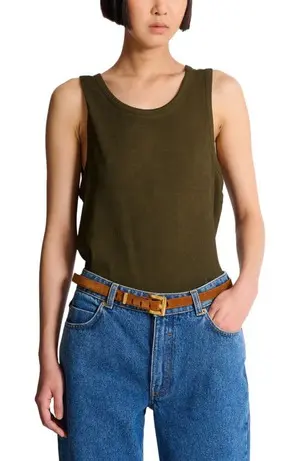 Balmain Anthem Suede Leather Belt