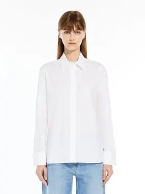 Max Mara Cotton Poplin Shirt With Logo