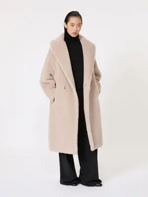 Max Mara Teddy Bear Icon Coat In Alpaca And Wool - Sand
