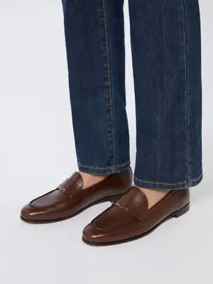 Max Mara Leather Loafers - Cocoa