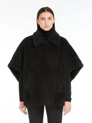 Max Mara Teddy Fabric Cape - Black