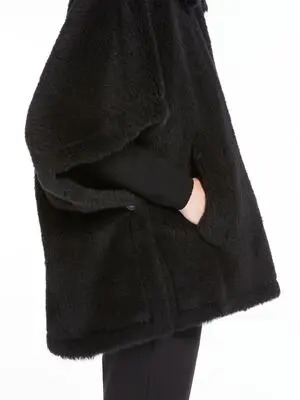 Max Mara Teddy Fabric Cape - Black