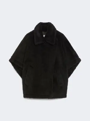 Max Mara Teddy Fabric Cape - Black