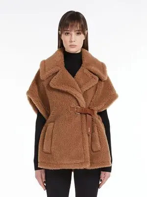 Max Mara Teddy Fabric Belted Cape