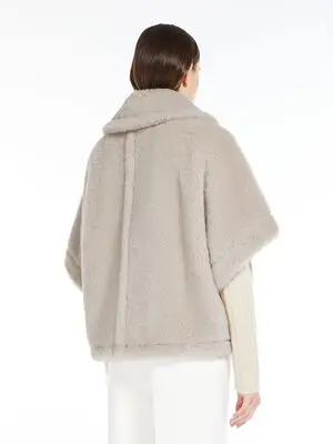 Max Mara Alpaca And Wool Teddy Fabric Boxy Cape