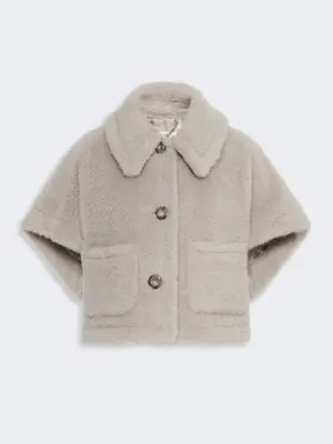 Max Mara Alpaca And Wool Teddy Fabric Boxy Cape