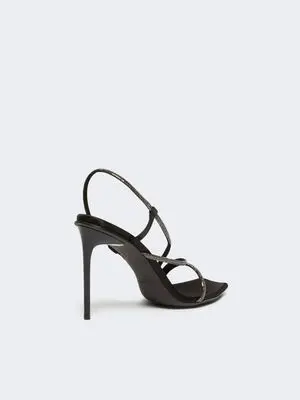 Max Mara Satin And Crystal Sandals - Black