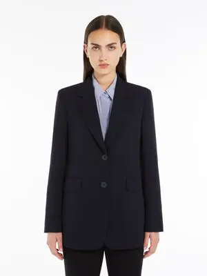 Max Mara Single-breasted Cady Blazer - Navy