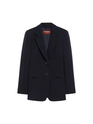 Max Mara Single-breasted Cady Blazer - Navy