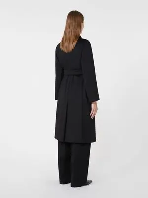 Max Mara Wool Broadcloth Robe Coat - Black