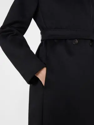 Max Mara Wool Broadcloth Robe Coat - Black