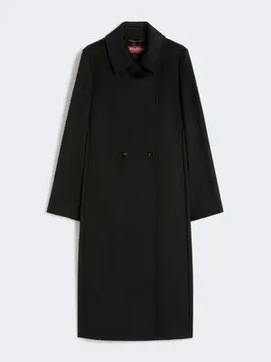Max Mara Wool Broadcloth Robe Coat - Black