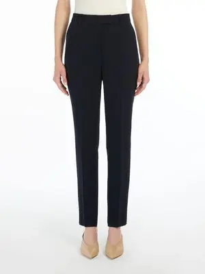 Max Mara Straight-fit Cady Trousers - Navy
