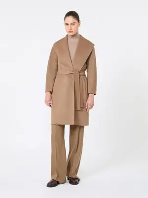 Max Mara Double-faced Wool Robe Coat - Camel