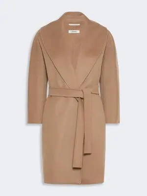 Max Mara Double-faced Wool Robe Coat - Camel
