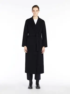 Max Mara Wool Drap Wrap Coat - Midnightblue