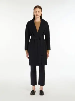 Max Mara Double-faced Wool Robe Coat - Midnightblue