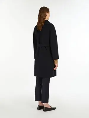 Max Mara Double-faced Wool Robe Coat - Midnightblue