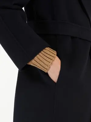 Max Mara Double-faced Wool Robe Coat - Midnightblue
