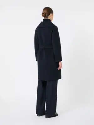 Max Mara Double-faced Wool Robe Coat - Midnightblue