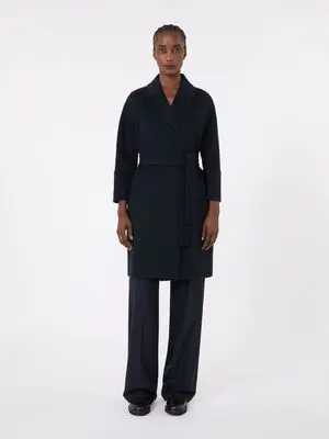 Max Mara Short Double-faced Wool Coat - Midnightblue