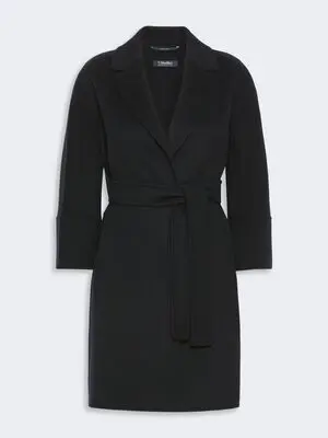 Max Mara Short Double-faced Wool Coat - Midnightblue