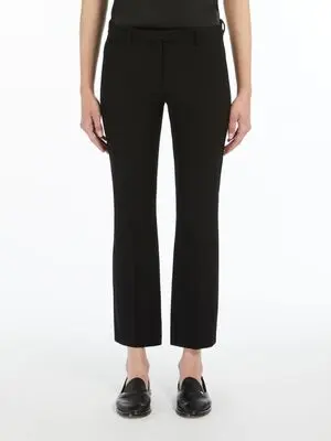 Max Mara Stretch Cotton-blend Trousers - Black