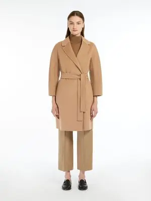 Max Mara Short Double-faced Wool Coat - Camel