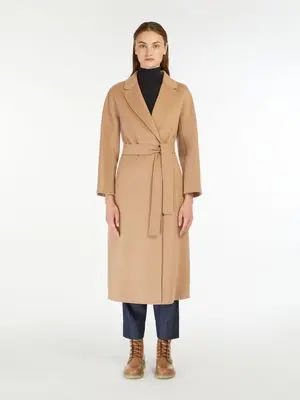 Max Mara Wool Broadcloth Midi Coat - Camel