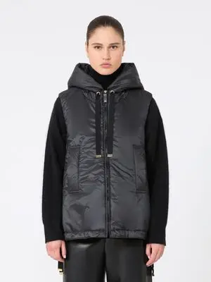Max Mara Padded Water-repellent Hooded Gilet - Black