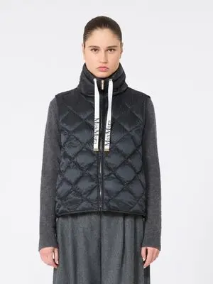 Max Mara Diamond-patterned Padded Gilet - Black