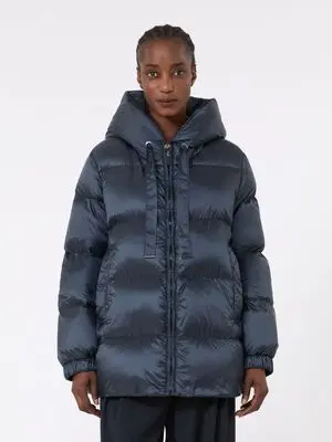 Max Mara Water-repellent Puffer Jacket With Drawstring Hood - Midnightblue