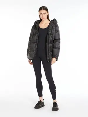 Max Mara Down Jacket In Water-repellent Canvas - Black
