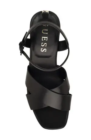Guess Ankle Strap Platform Sandal - Black