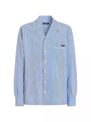 Dolce & Gabbana Crinkled Striped Fabric Vanity Shirt - Blue
