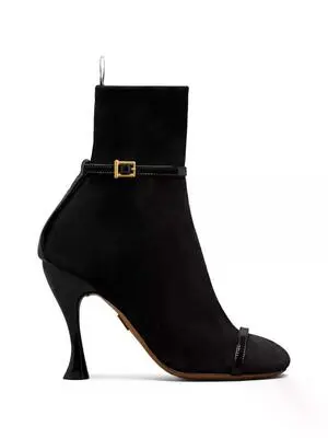 Thom Browne Soft Suede Ankle Boots With Trompe L'oeil 4-bar Detail