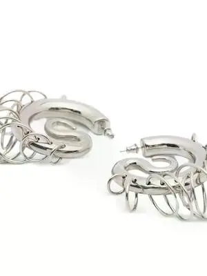 PANCONESI Pierced Serpent Hoop Earrings - Silver