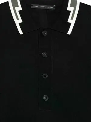 LOW BRAND Contrast Collar T-shirt - Black