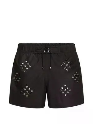 LUDOVIC DE SAINT SERNIN Eyelets Swim Shorts - Black