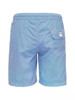 Fedeli Patterned Swim Shorts - Blue