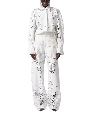 Giuseppe Di Morabito Broderie Anglaise Wide Leg Trousers