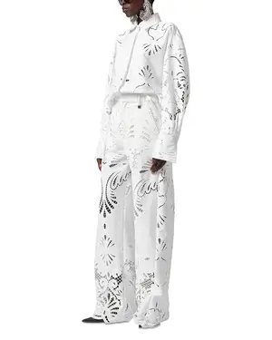 Giuseppe Di Morabito Broderie Anglaise Wide Leg Trousers