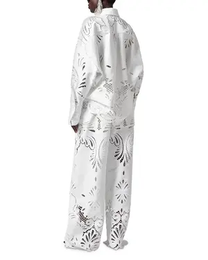 Giuseppe Di Morabito Broderie Anglaise Wide Leg Trousers