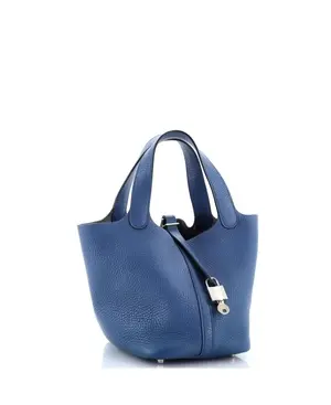 Hermès Pm Picotin Lock Bag Clemence - Blue