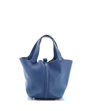 Hermès Pm Picotin Lock Bag Clemence - Blue
