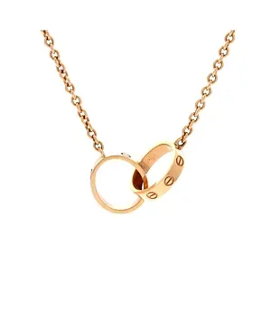 CARTIER Love Interlocking Necklace, 17.25 - Pink