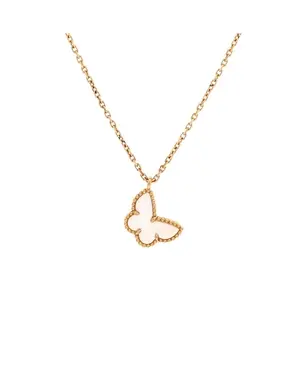 VAN CLEEF & ARPELS Sweet Alhambra Butterfly Pendant Necklace - Gold