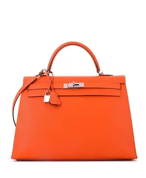 Hermès Kelly 35 Handbag With Palladium Hardware - Feu