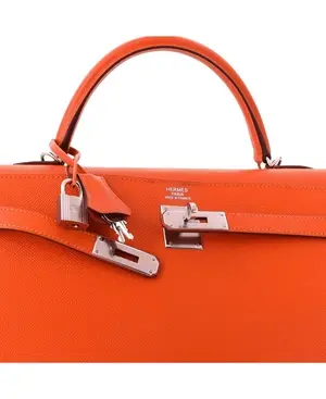 Hermès Kelly 35 Handbag With Palladium Hardware - Feu