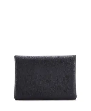 Hermès Calvi Duo Card Holder Chevre Mysore Black